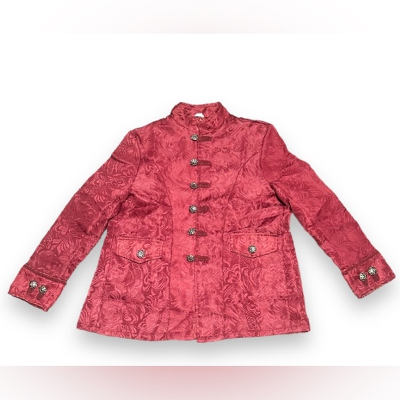 Jackets & Coats | Gothic Red Maroon Steampunk Victorian Military Button ...